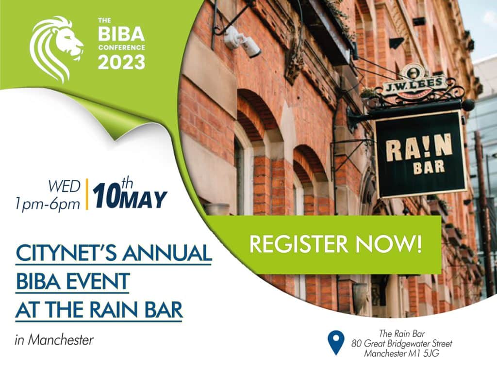 Join Citynet's annual BIBA event at the Rain Bar in Manchester - Citynet
